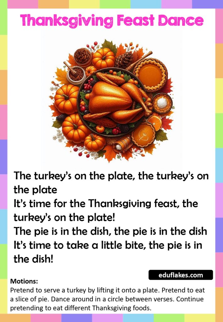 Kindergarten Thanksgiving Rhymes Free PDF Printable - Eduflakes