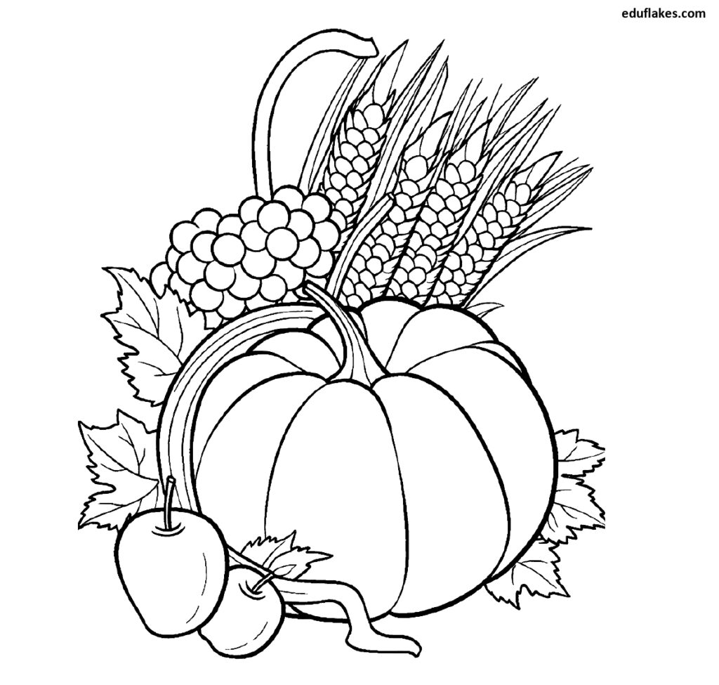 Happy Thanksgiving Coloring Pages 25 Free Printables - Eduflakes
