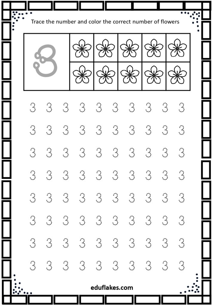 Kindergarten Number Tracing And Counting On Ten Frames Free PDF - Eduflakes
