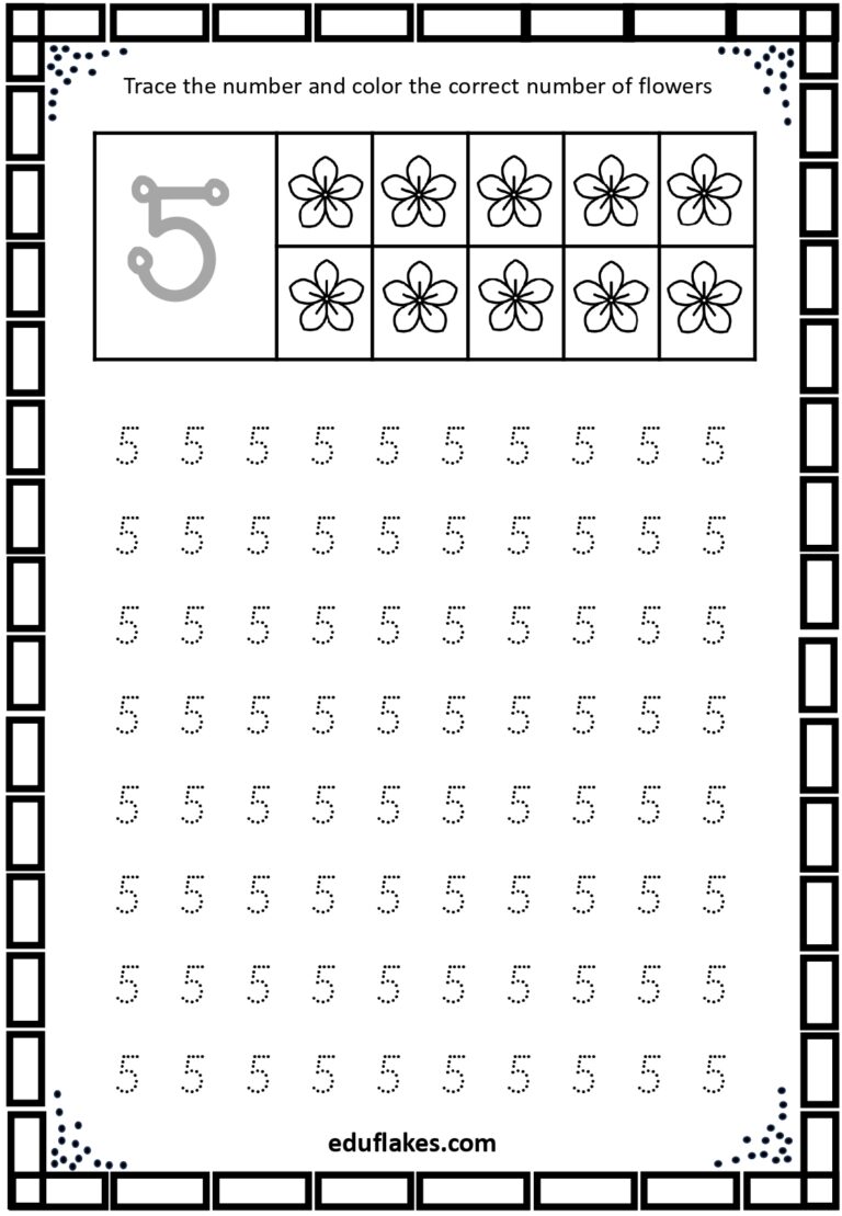Kindergarten Number Tracing And Counting On Ten Frames Free PDF - Eduflakes