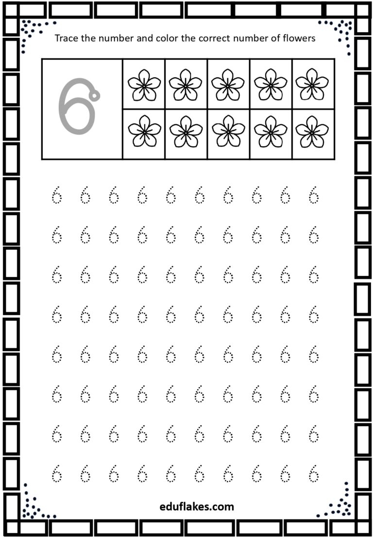 Kindergarten Number Tracing And Counting On Ten Frames Free PDF - Eduflakes