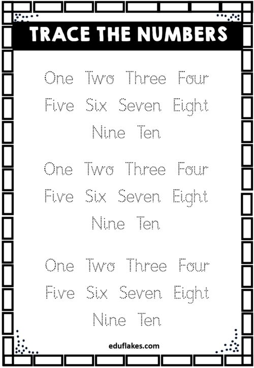 Kindergarten Number Tracing And Counting On Ten Frames Free PDF - Eduflakes