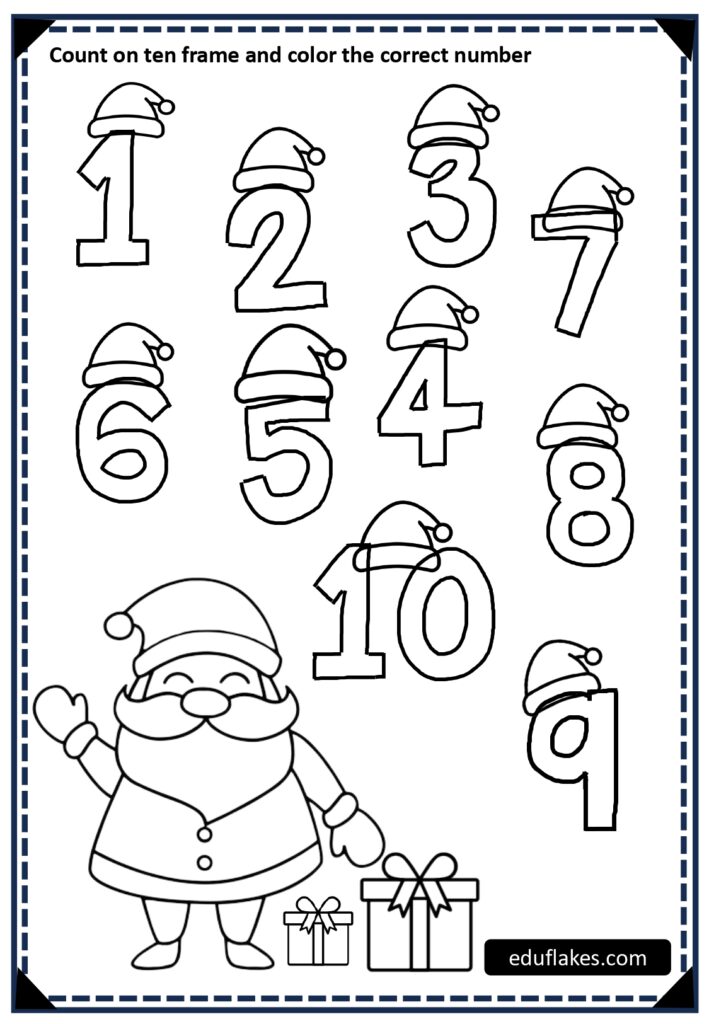 Kindergarten Christmas Free Worksheet Count And Trace Printable PDF ...