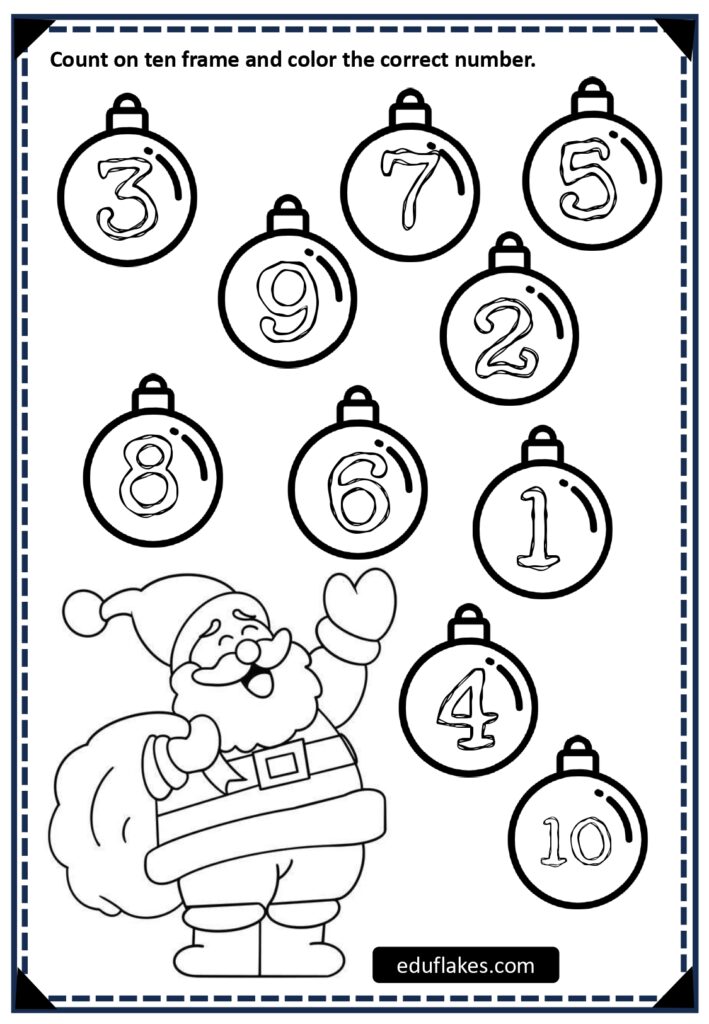 Kindergarten Christmas Free Worksheet Count And Trace Printable PDF ...