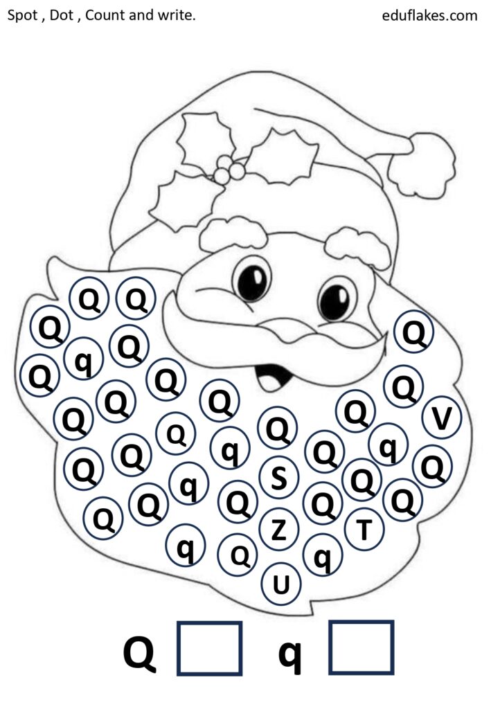 Kindergarten Alphabets Identification - Spot It And Dot It - Christmas ...