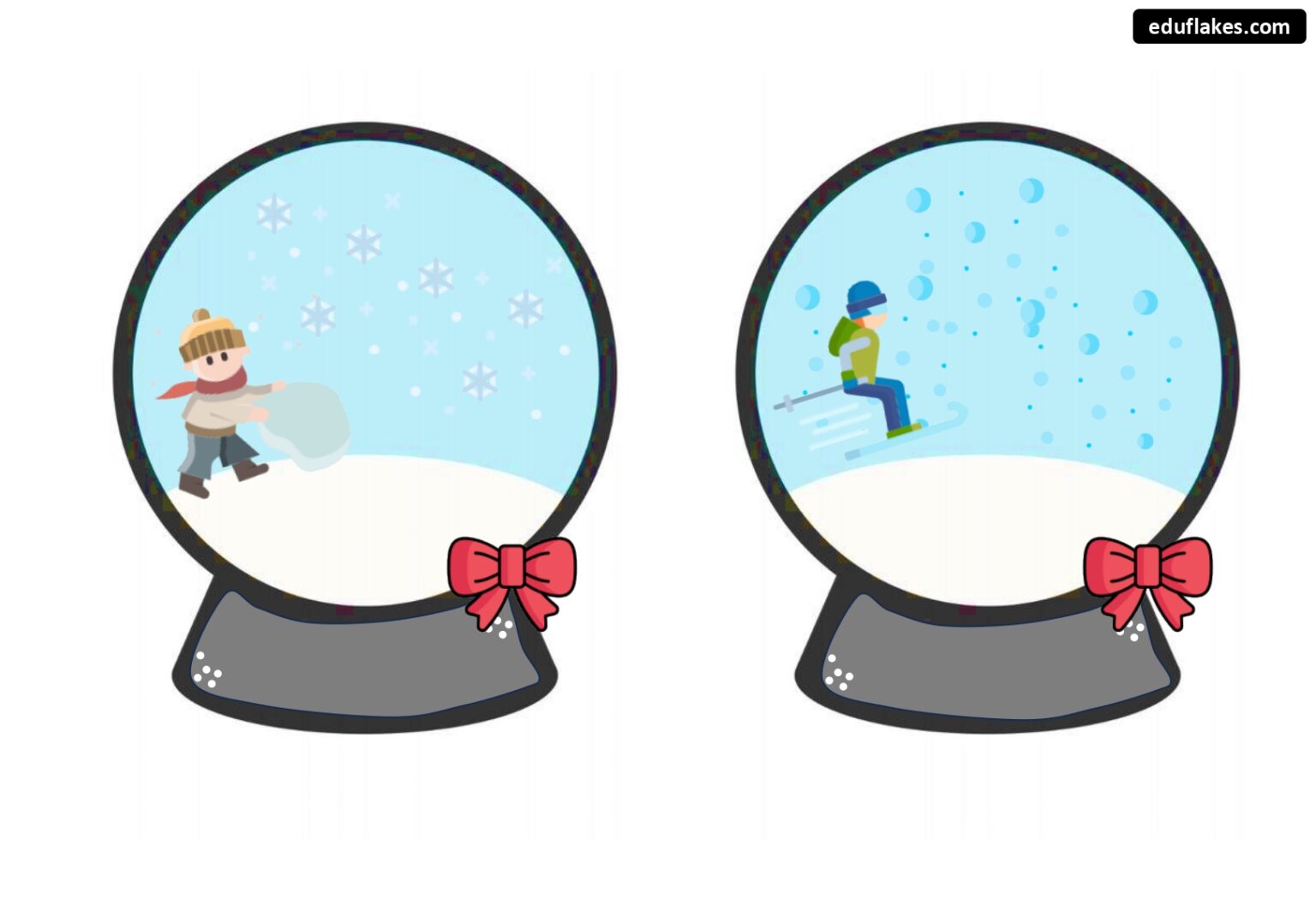 Snow Globe Template Free PDF - Eduflakes