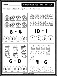 Free Christmas Math Worksheets For Kindergarten - Eduflakes