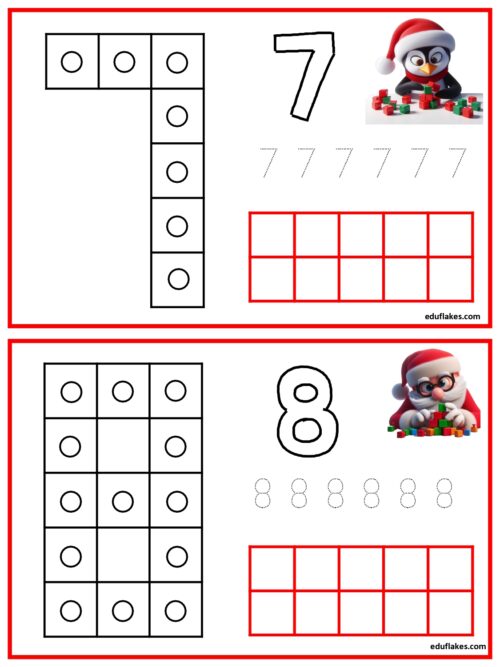 Kindergarten Free Snap Cube Number Mats - Eduflakes