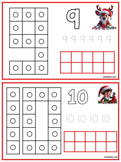 Kindergarten Free Snap Cube Number Mats - Eduflakes