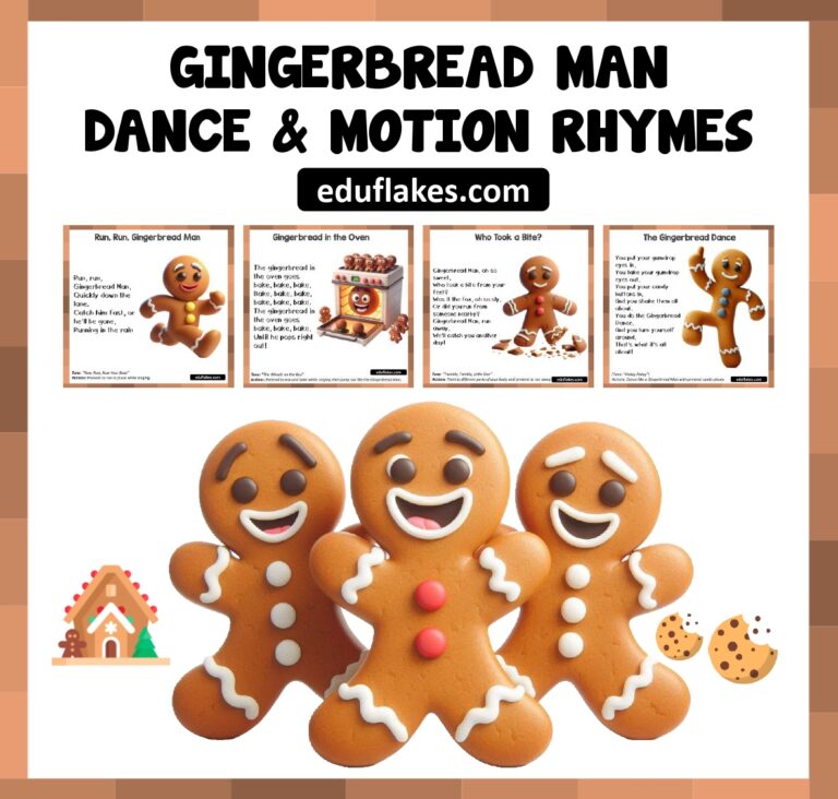 Gingerbread Man Dance And Motion Rhymes: Fun Learning For Kindergarten ...