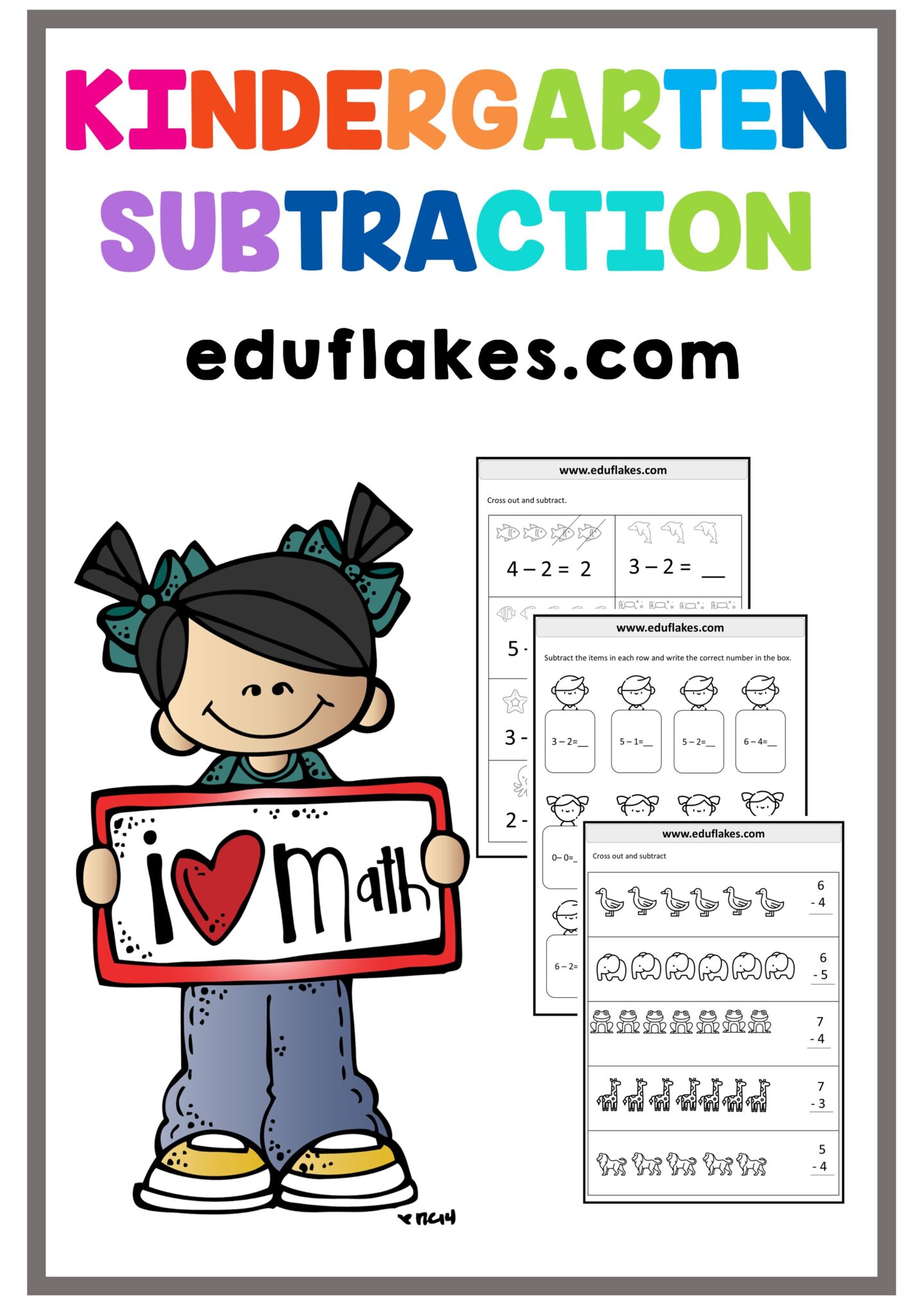 Kindergarten Subtraction Worksheet Printables Free PDF - Eduflakes
