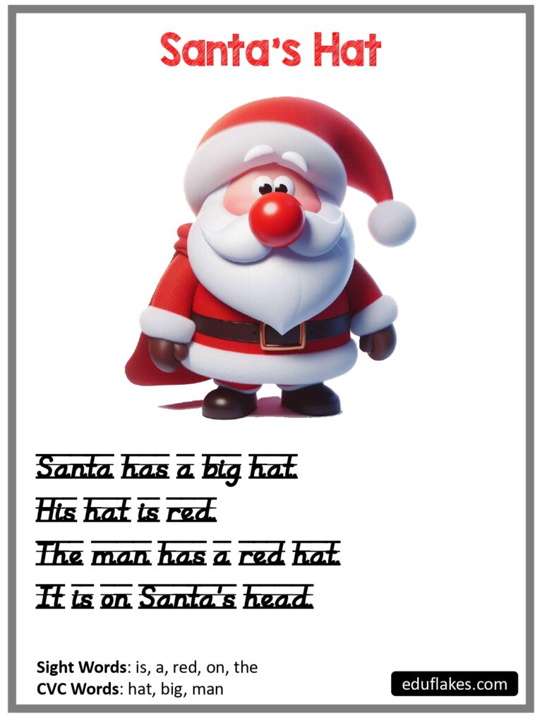 Christmas CVC And Sight Word Reading Activities For Kindergarten ...
