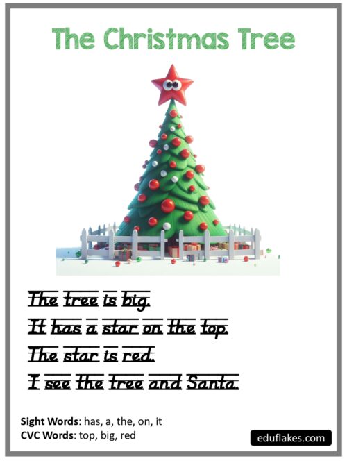 Christmas CVC And Sight Word Reading Activities For Kindergarten ...