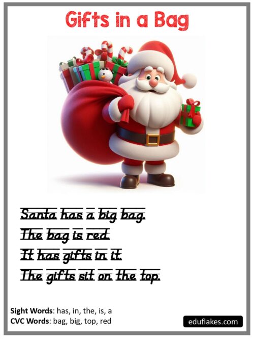 Christmas CVC And Sight Word Reading Activities For Kindergarten ...