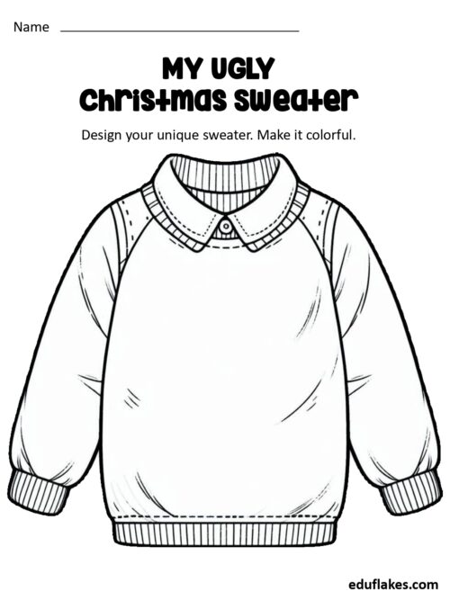 Christmas Ugly Sweater Free PDF Templates - Eduflakes