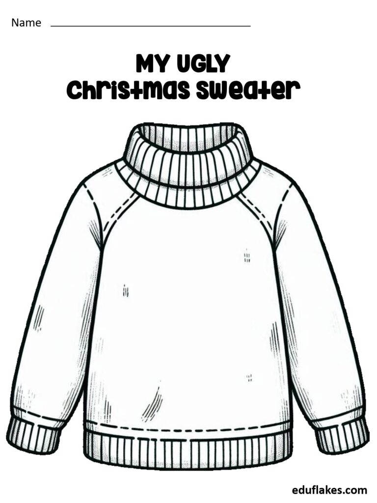 Christmas Ugly Sweater Free PDF Templates - Eduflakes