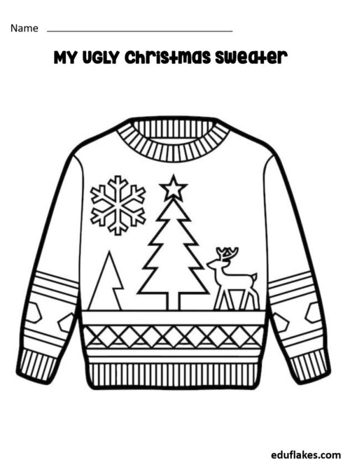 Christmas Ugly Sweater Free PDF Templates - Eduflakes