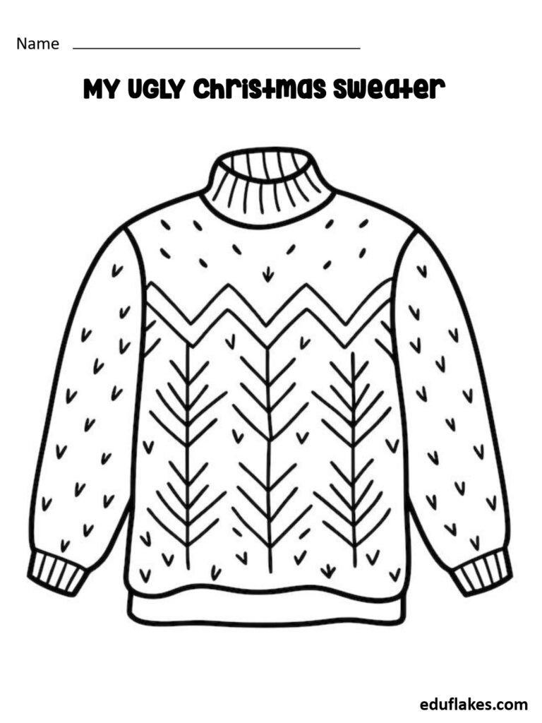 Christmas Ugly Sweater Free PDF Templates - Eduflakes