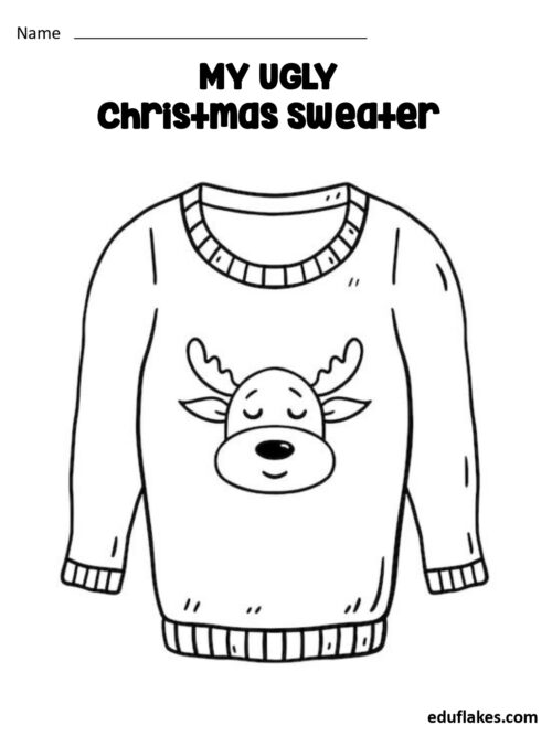 Christmas Ugly Sweater Free PDF Templates - Eduflakes