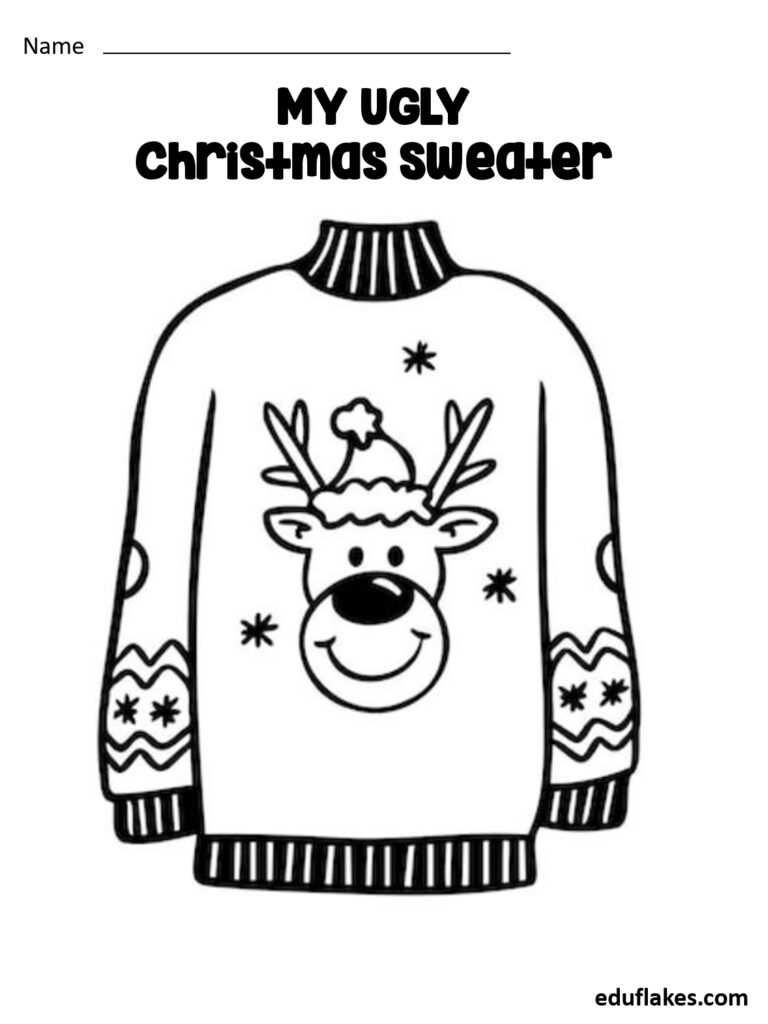 Christmas Ugly Sweater Free PDF Templates - Eduflakes