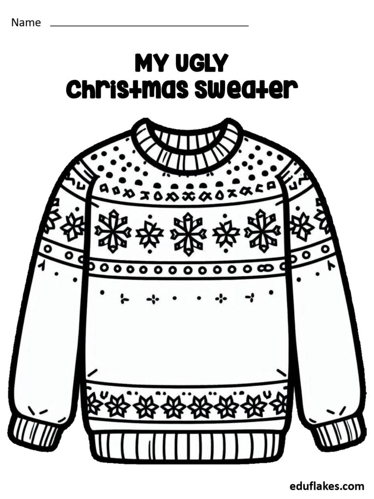Christmas Ugly Sweater Free PDF Templates - Eduflakes
