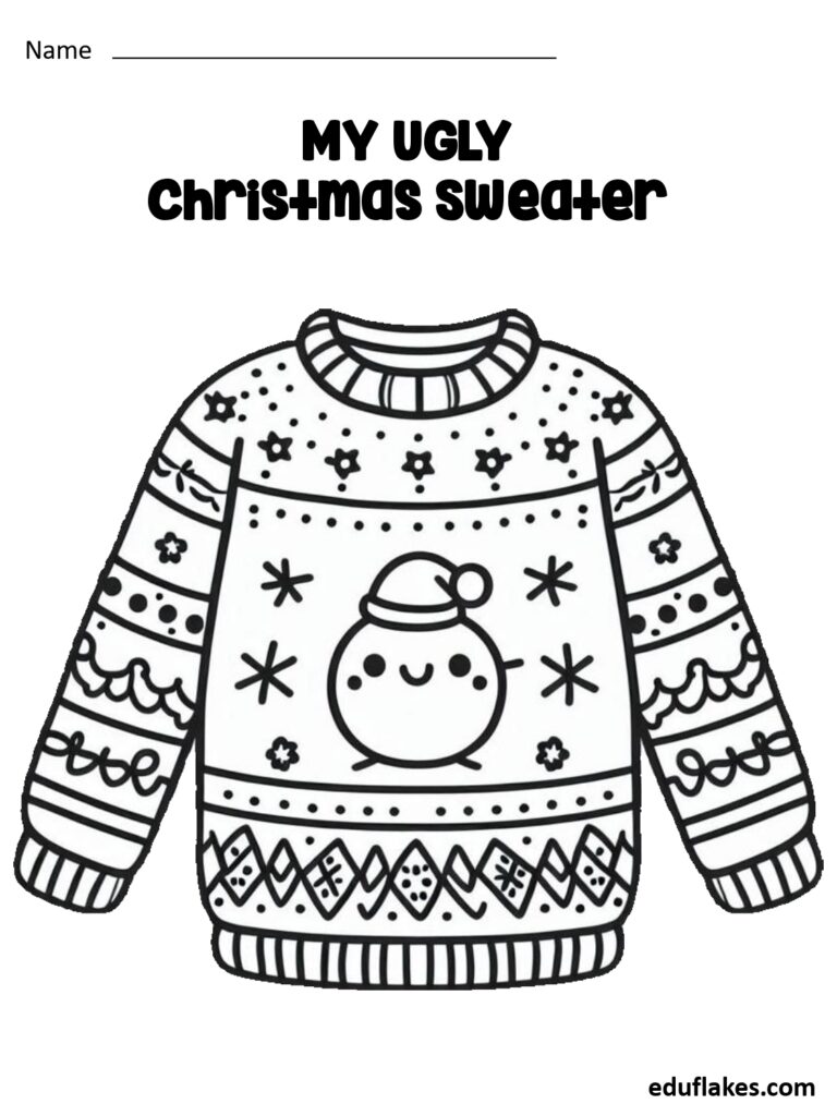 Christmas Ugly Sweater Free PDF Templates - Eduflakes