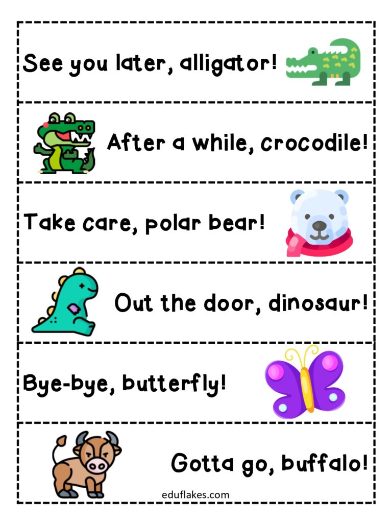 Kindergarten Holiday Goodbye Strips Free PDF - Eduflakes
