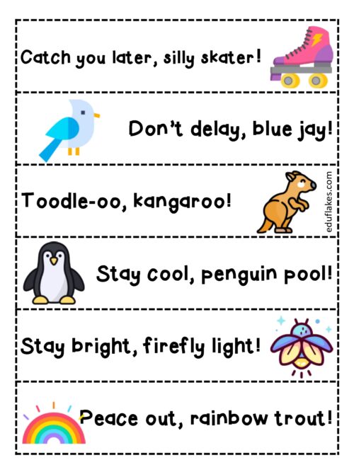 Kindergarten Holiday Goodbye Strips Free PDF - Eduflakes