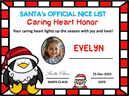Free Kindergarten Santa's Official Nice List Certificate Template PDF ...