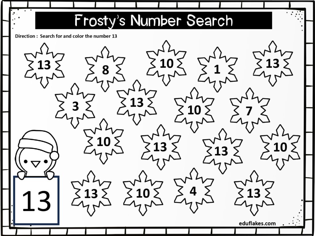 Kindergarten Number Search Number 1 To 20 Free PDF - Eduflakes