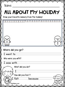 All About My Holiday Kindergarten Creative Writing Free Pdf Eduflakes