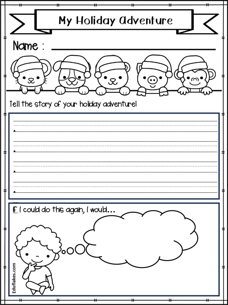 All About My Holiday - Kindergarten Creative Writing - Free PDF - Eduflakes
