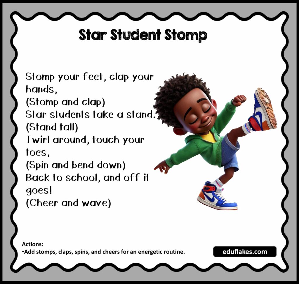 Back To School Kindergarten Dance And Motion Rhymes Free PDF - Eduflakes