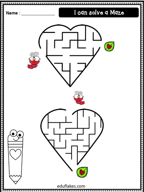 Kindergarten Valentines Day Worksheets Free PDF - Eduflakes