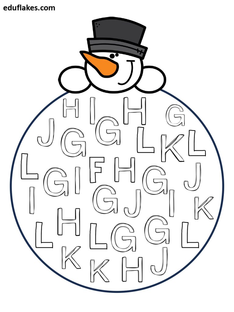 Kindergarten Snowman Alphabet Identification - Free PDF - Eduflakes