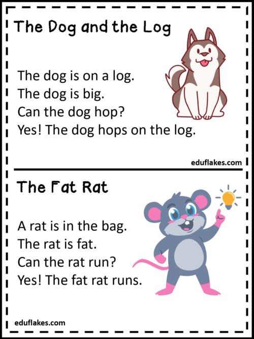 Kindergarten CVC Reading Passages Free PDF - Eduflakes