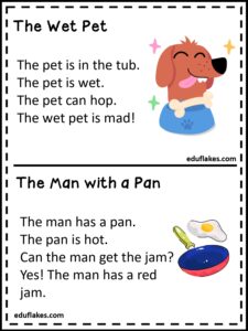 Kindergarten CVC Reading Passages Free PDF - Eduflakes