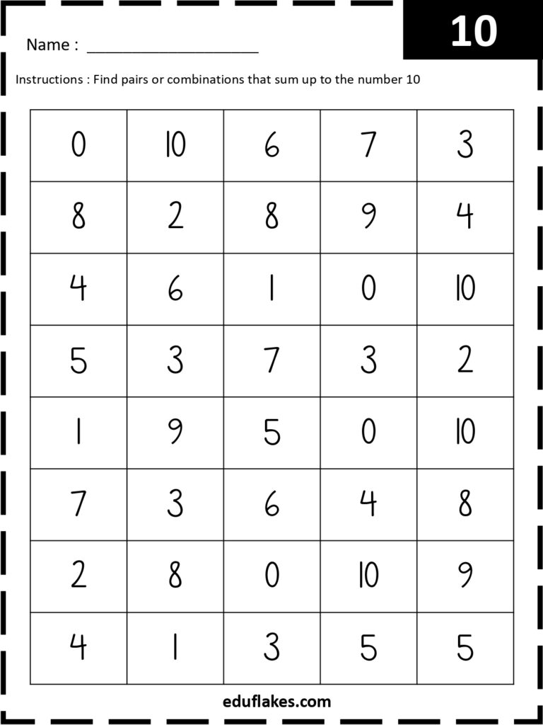 Number Structuring 1-20 Free PDF - Eduflakes