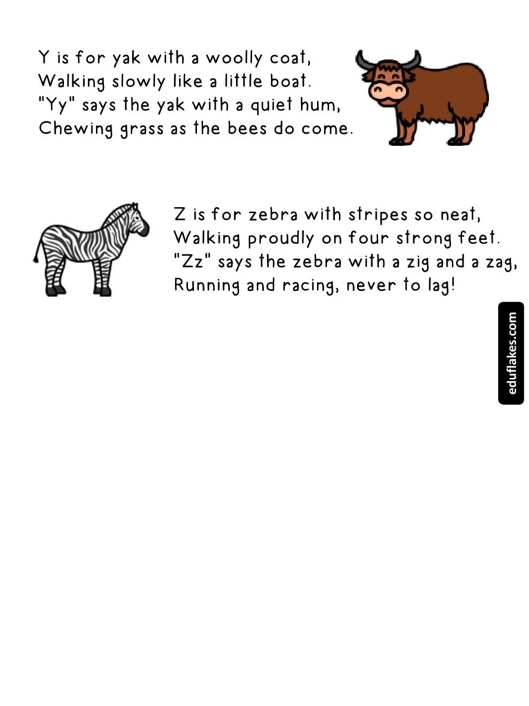 Kindergarten Alphabets Poems Free PDF - Eduflakes
