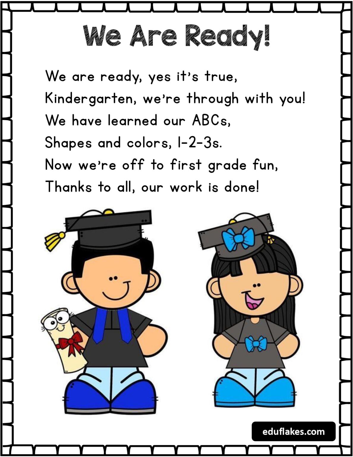 Kindergarten Graduation Day Songs Free PDF - Eduflakes