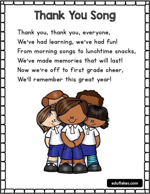Kindergarten Graduation Day Songs Free PDF - Eduflakes