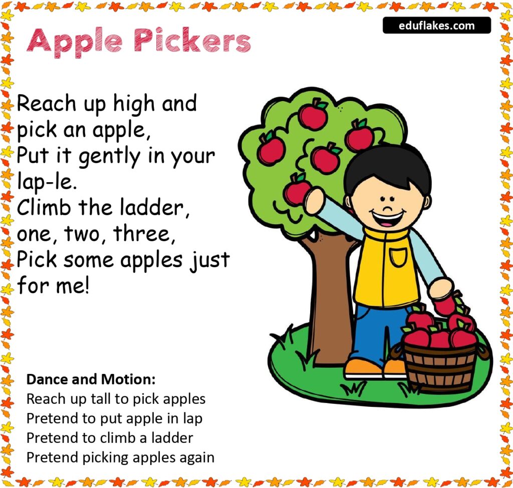 Kindergarten FALL Theme Dance And Motion Rhymes Free PDF - Eduflakes
