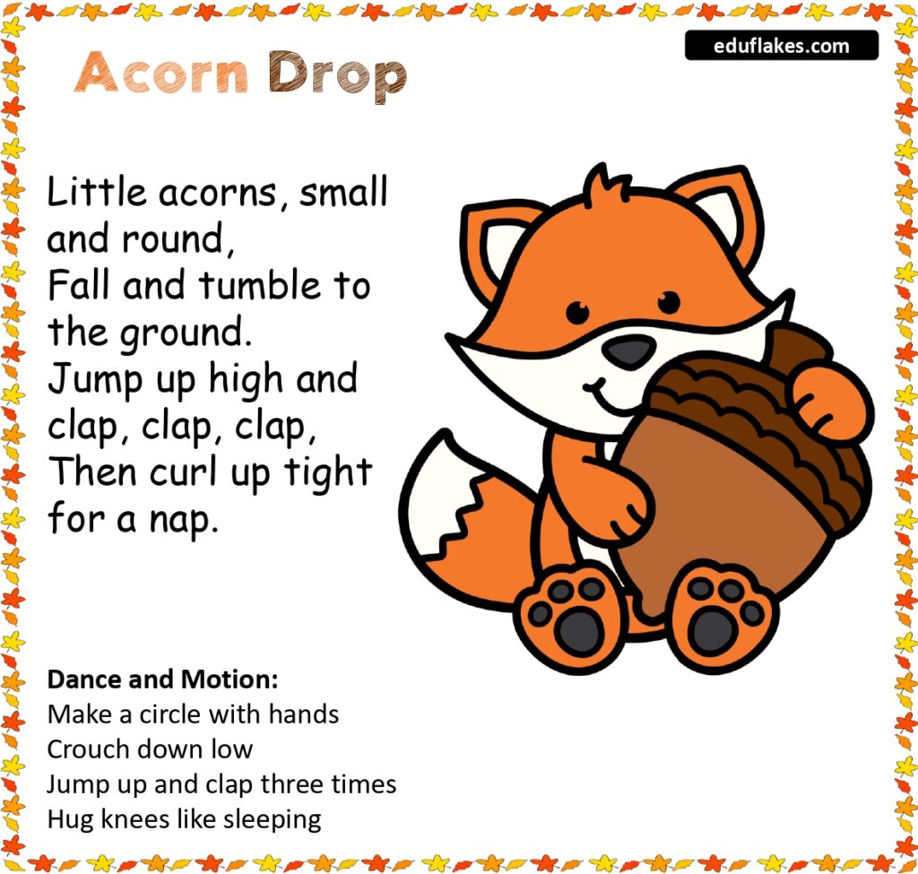 Kindergarten FALL Theme Dance And Motion Rhymes Free PDF - Eduflakes