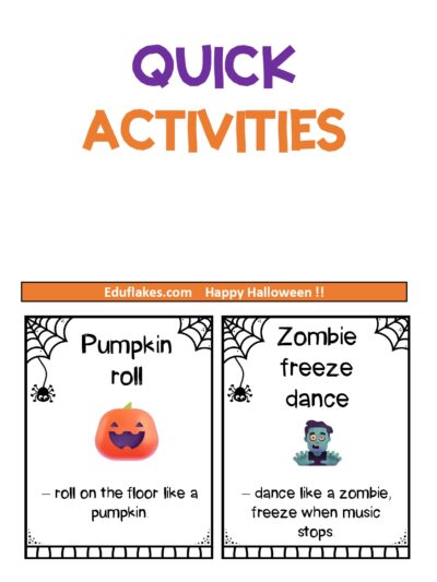 25 Fun Halloween Brain Breaks For Kids: Free Printable For Teachers ...