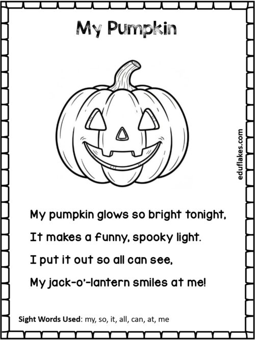 Halloween Sight Word Coloring Pages Free PDF - Eduflakes
