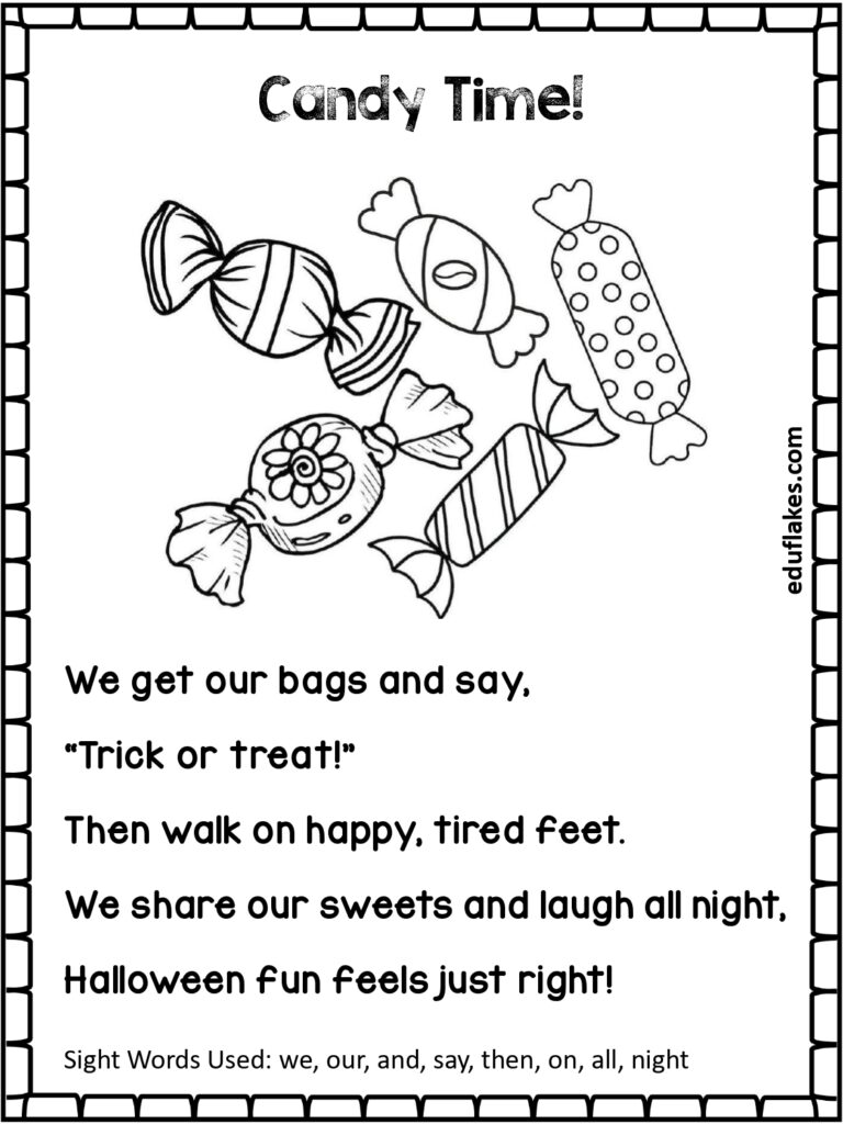 Halloween Sight Word Coloring Pages Free PDF - Eduflakes