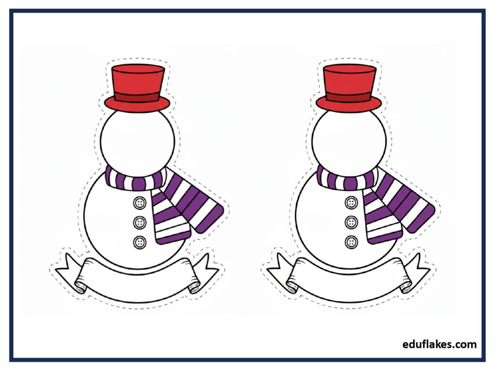 Christmas Snowman Template Ornaments - Freebie PDF - Eduflakes