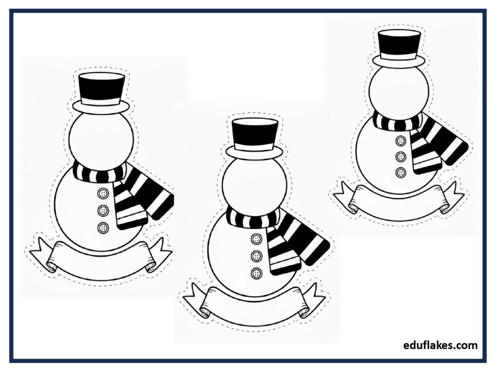 Christmas Snowman Template Ornaments - Freebie PDF - Eduflakes