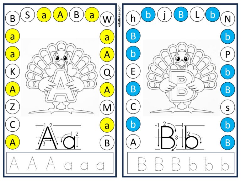 Thanksgiving Alphabet Identification, Tracing And Coloring Freebie PDF ...