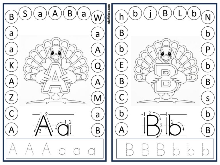 Thanksgiving Alphabet Identification, Tracing And Coloring Freebie PDF ...
